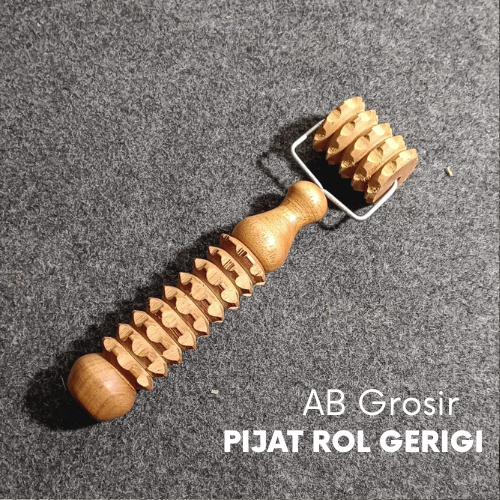 Jual Alat pijat kayu ROLL KAWAT Roda gerigi pijat rol wajah tubuh ...