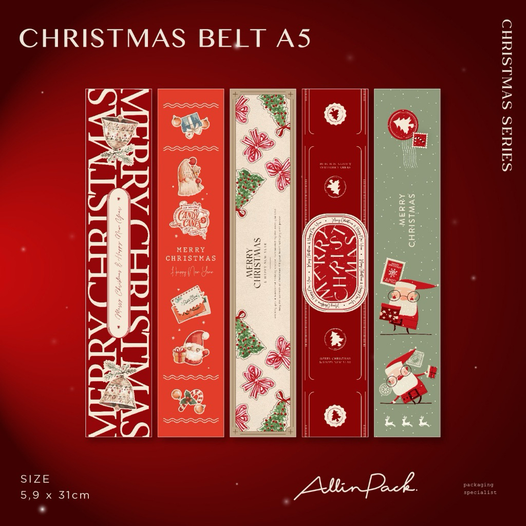Jual (isi 16) Paper belt Christmas Paper Sleeve Natal 2025 | Shopee ...