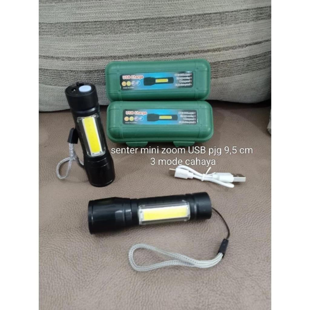 Jual Senter Cas Charge Led Halogen panjang 12,5cm Matsugi MG-8710 ...