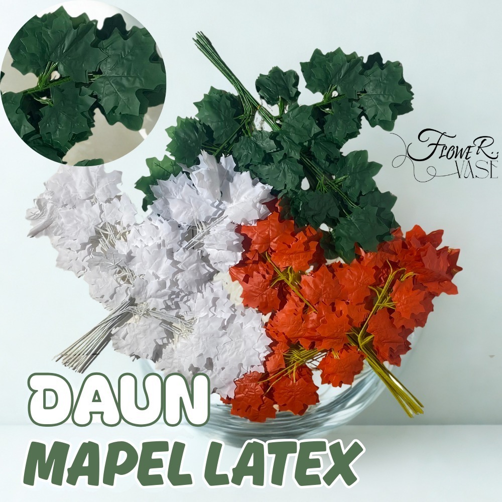 Jual Daun Mapel Latex Baru Plastik 12 Pcs Aesthetic Daun Plastik ...