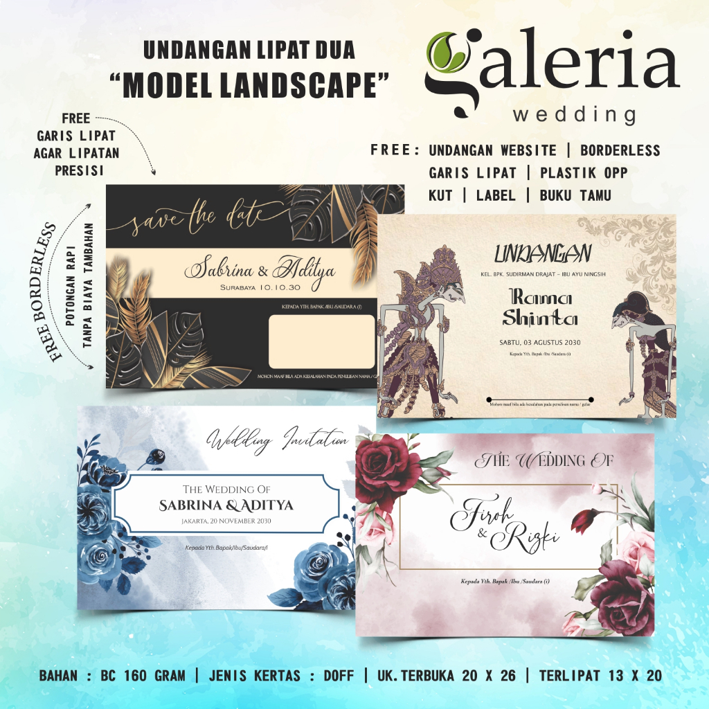 Jual Undangan Pernikahan Landscape / Undangan Nikahan Murah / Surat ...
