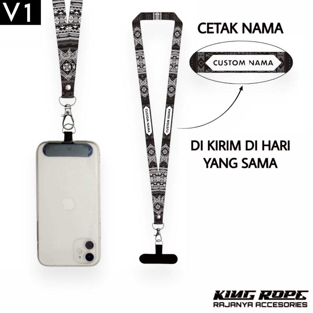 Jual Kingrope Lanyard Hp Custom Nama Ethnic Series Tali Gantungan ...