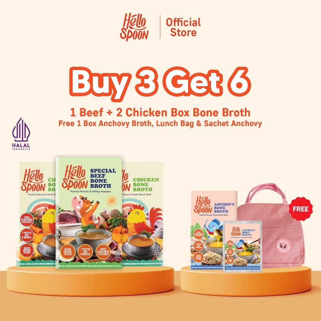 Jual [BUY 3 GET 6] - 1 BEEF BONE BROTH & 2 CHICKEN BONE BROTH Hello ...