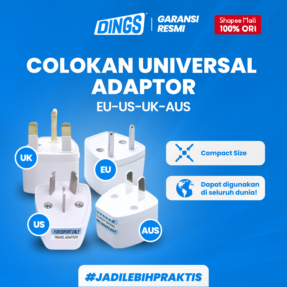 Jual DINGS Colokan Universal Adaptor Travel Converter EU US UK AUS ...
