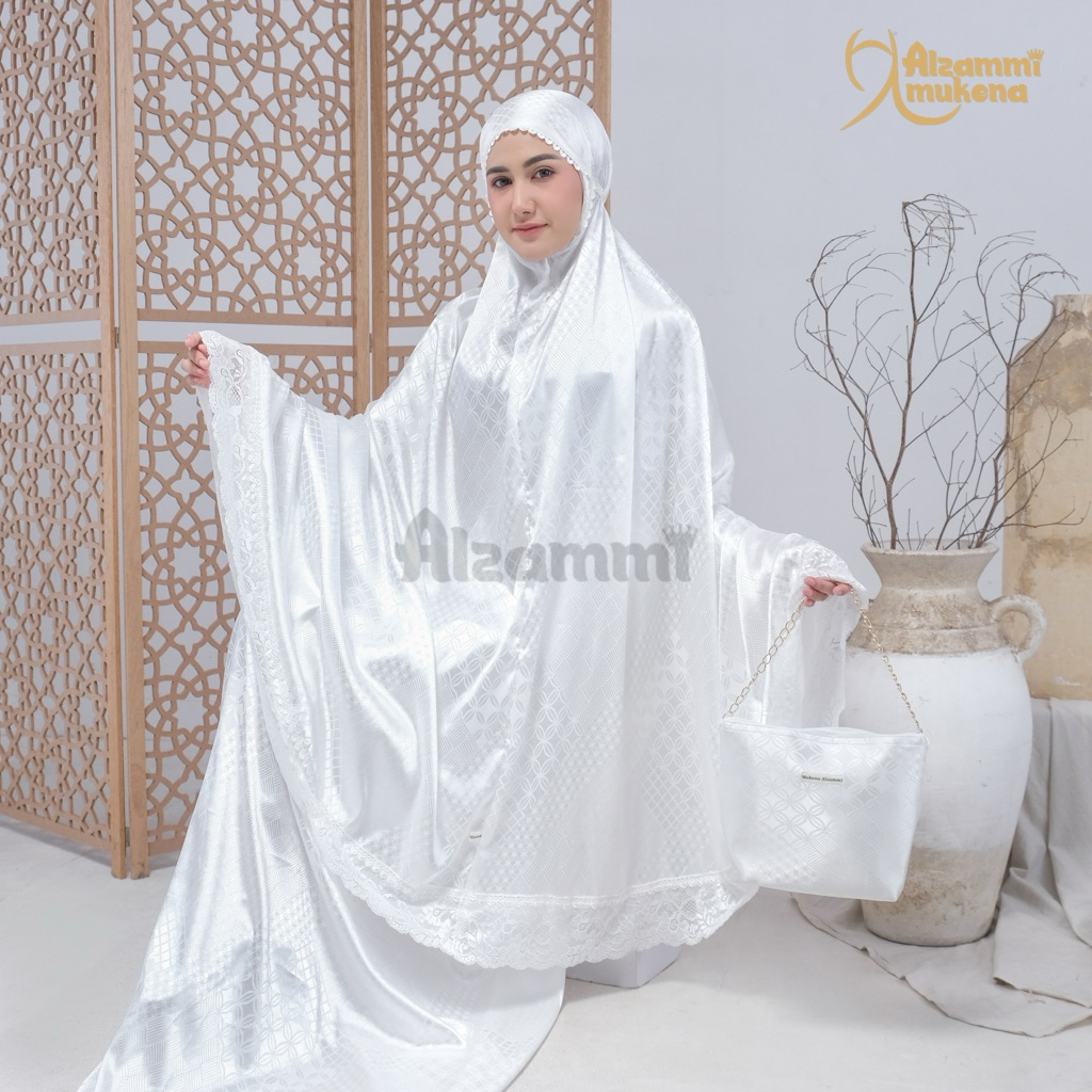 Jual Mukena Dewasa Bahan Silk Dinaya Renda Elastis Mewah 3in1 | Shopee ...