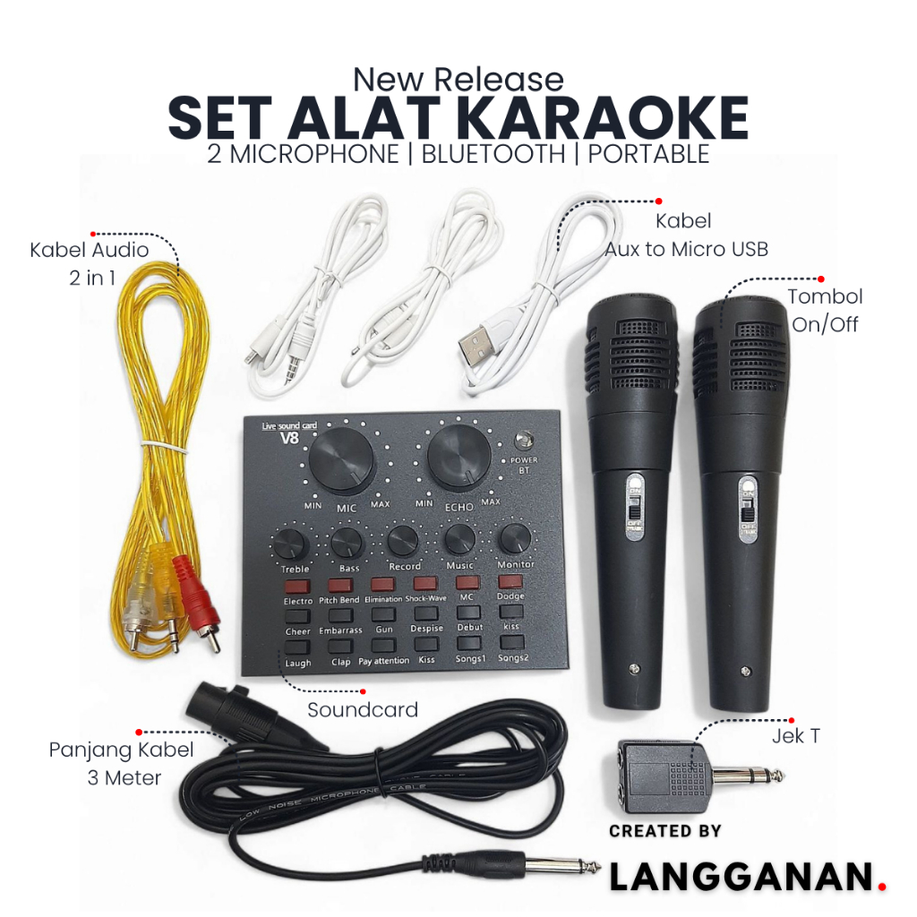 Jual Sound card V8 Bluetooth Audio External Mixer Soundcard Live ...