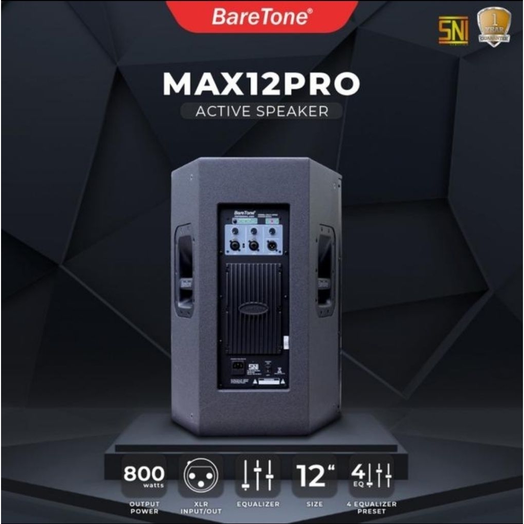 Jual Speaker aktif baretone max12pro max 12 pro 12 inch kayu 800 watt ...