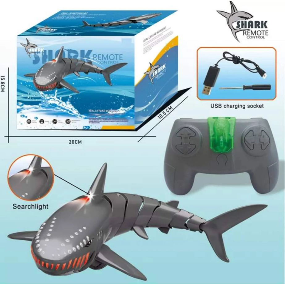 Jual Mainan RC Ikan Hiu 2.4GHz Bisa Berenang / Remote Control Ikan Hiu ...