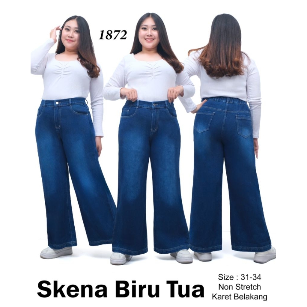 Jual celana skena jumbo biru tua | Shopee Indonesia