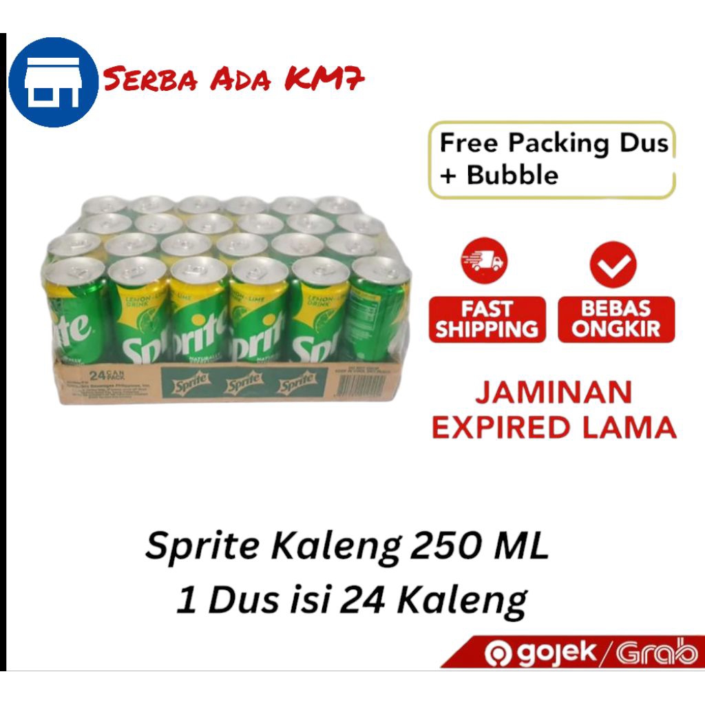 Jual 1 KARTON / DUS SPRITE KALENG UKURAN 250 ML / SLIM ISI 24 | Shopee ...