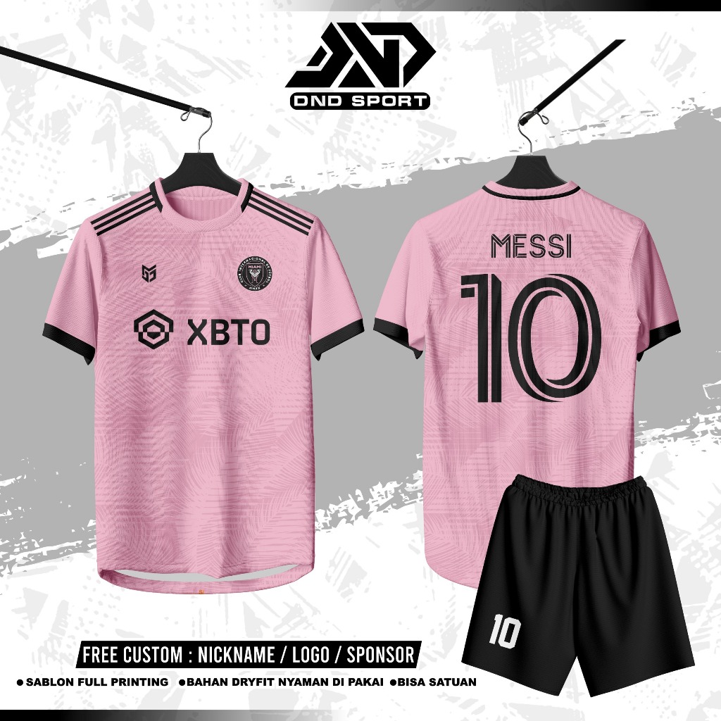 Jual Jersey Futsal Sepak Bola Custom Inter Miami Home Edition Gratis ...