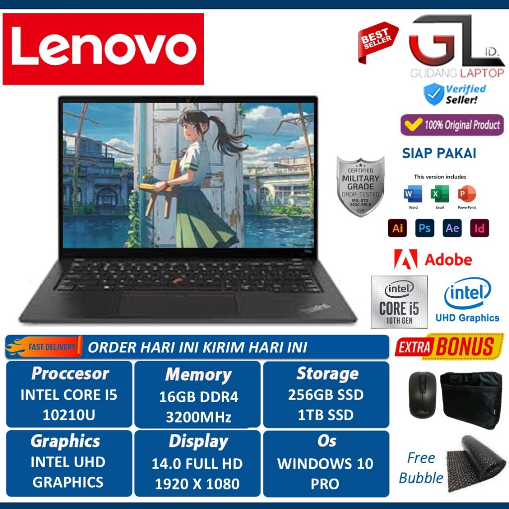 Jual Laptop Lenovo Thinkpad T14 Gen 1 Intel i5 10210U 24GB 1TB SSD 14 ...