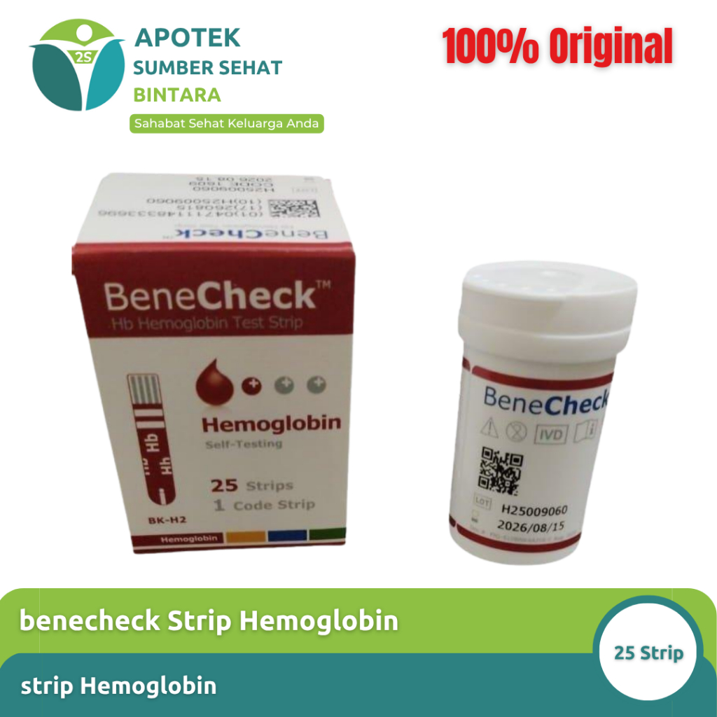 Jual BeneCheck Strip Hemoglobin – Alat Tes Hb Praktis & Akurat (Isi 25 ...