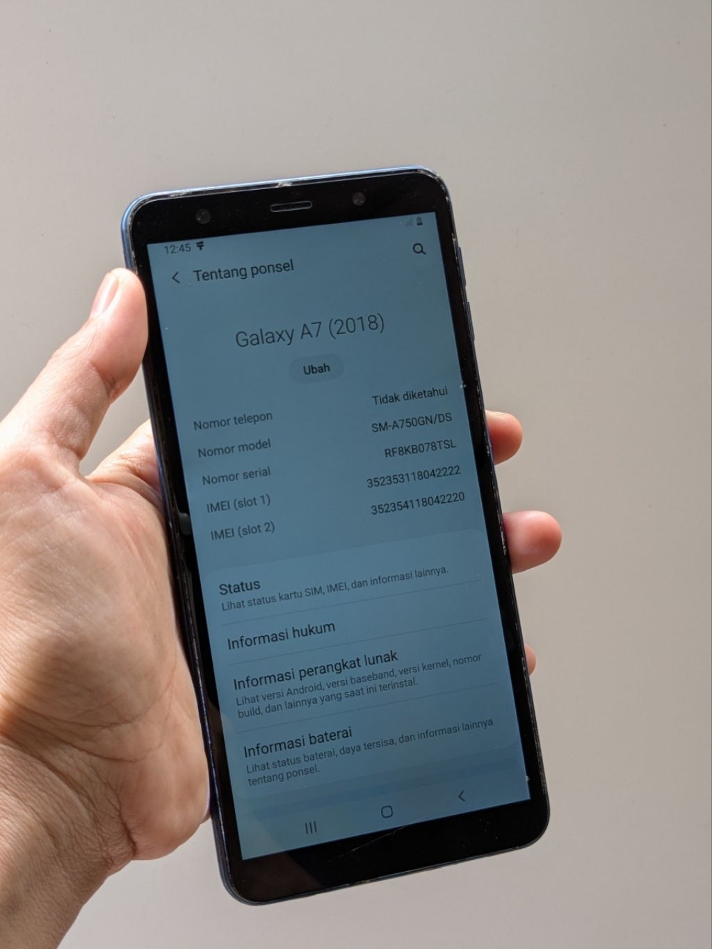 Jual Android Samsung A7 2018 Ram 4GB Rom 128GB SM-A750GN hp bekas ...