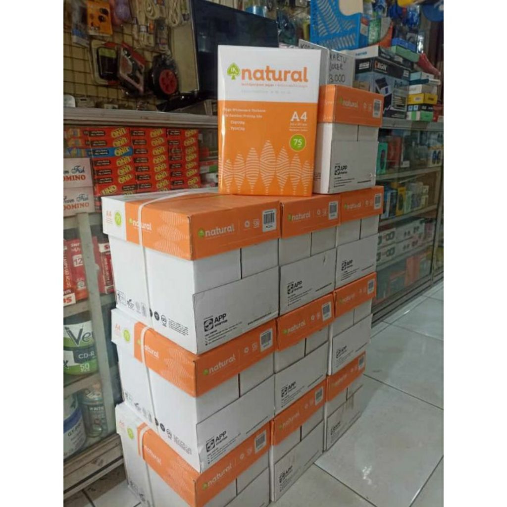 Jual KERTAS HVS NATURAL A4 75 GRAM ISI 5RIM/ 1DUS | Shopee Indonesia