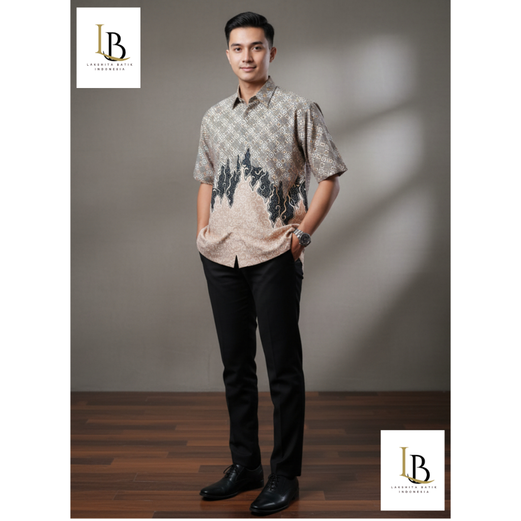 Jual Kemeja Batik Pria Lengan Pendek Bahan Katun Premium Tanpa Furing ...