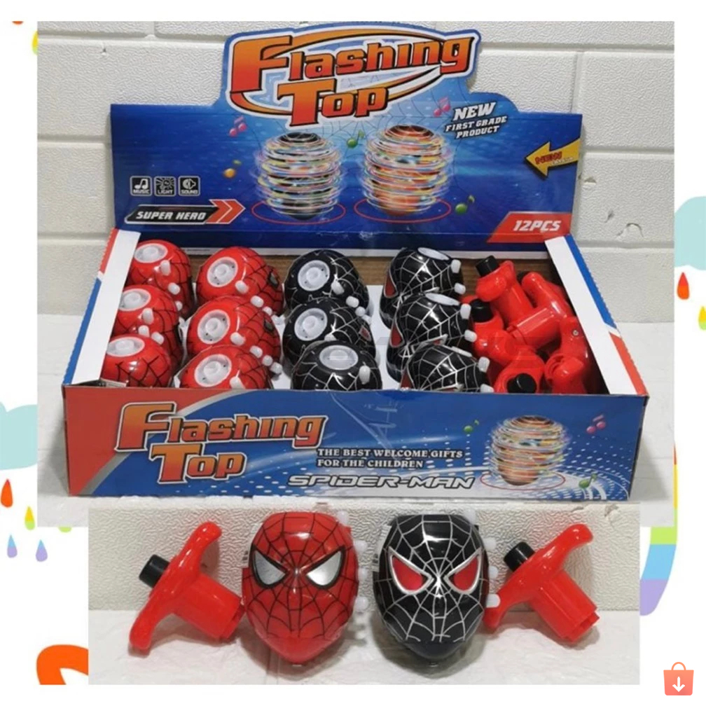 Jual Mainan Gasing Spiderman Lampu Suara Led Anak Laki Laki Perempuan ...