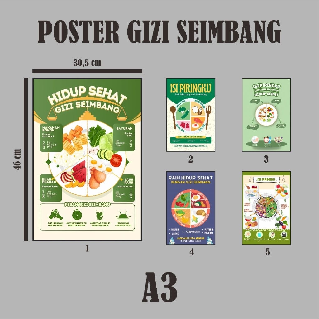 Jual Poster Gizi Seimbang (A3) | Shopee Indonesia