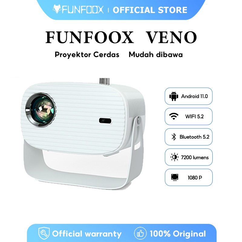 Jual FUNFOOX VENO Smart Projector/LCD TV 7200 Lumen portable dengan ...