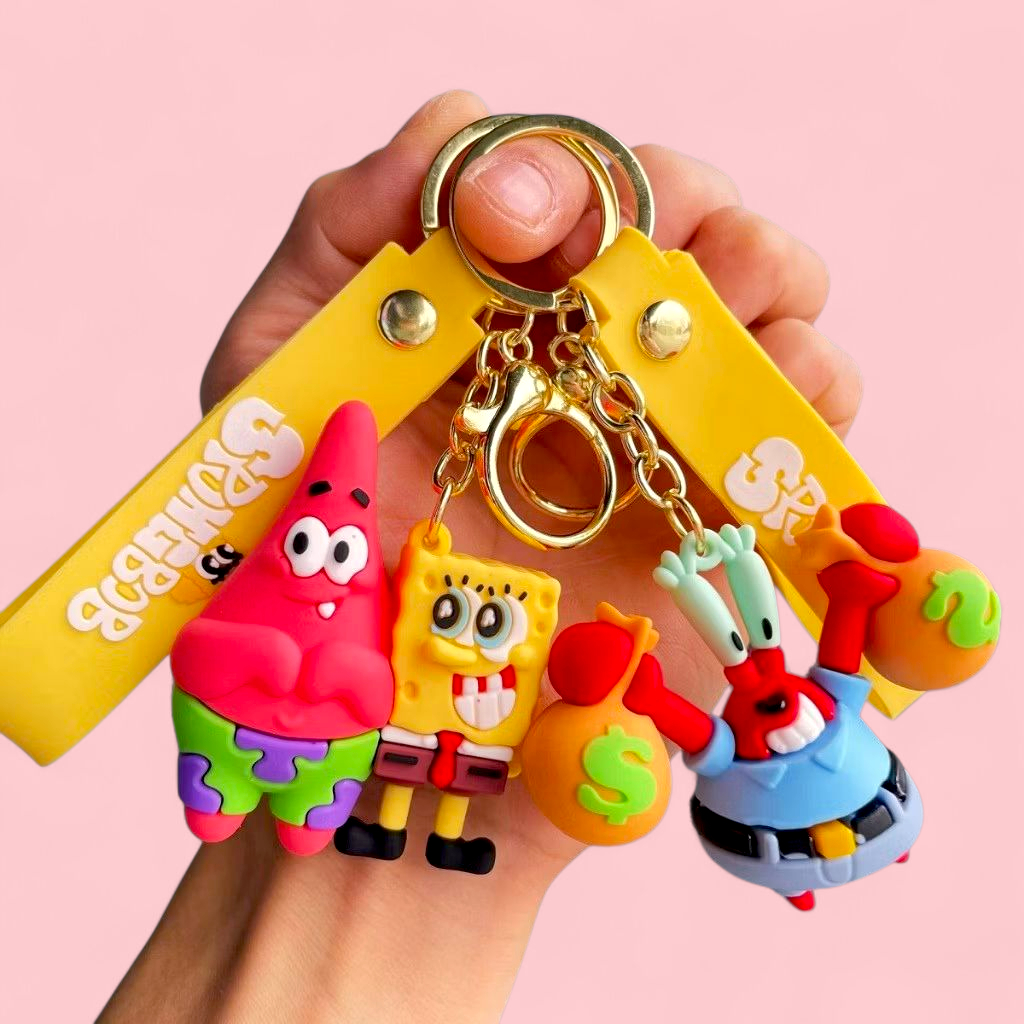 Jual 3D Gantungan Kunci SpongeBob Gantungan Kunci HP Ganci Figure ...
