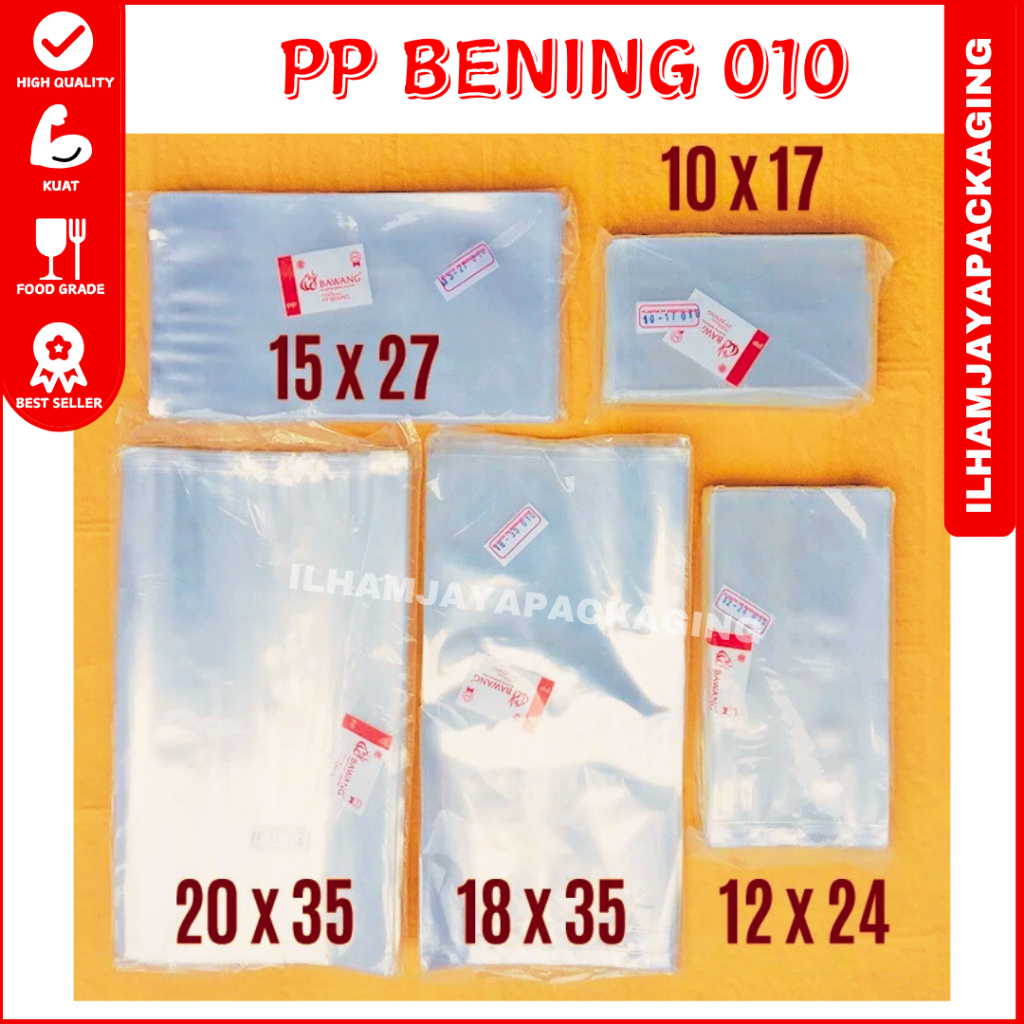Jual Plastik bening ketebalan 10/ pp bening 010/ plastik bawang tebal ...