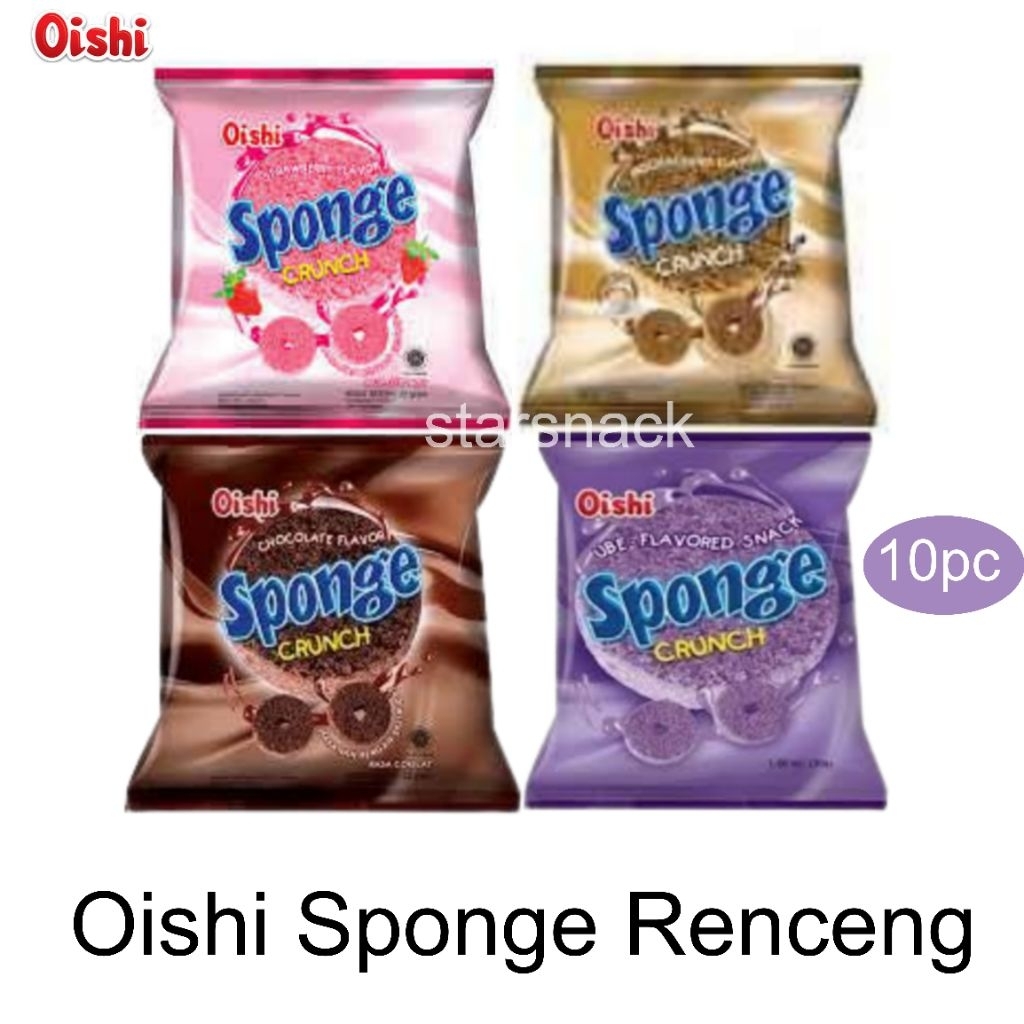 Jual Oishi Sponge renceng ubi stroberi moca isi 10pc | Shopee Indonesia