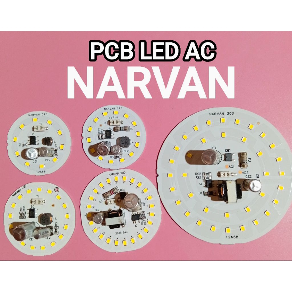 Jual PCB LED AC NARVAN 9 12 15 20 30 40 50 WATT | Shopee Indonesia