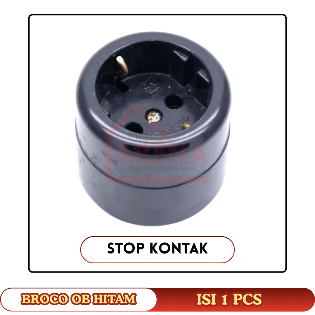 Jual Broco Stop Kontak Socket Outbow Hitam Broco Stopkontak Colokan OB ...