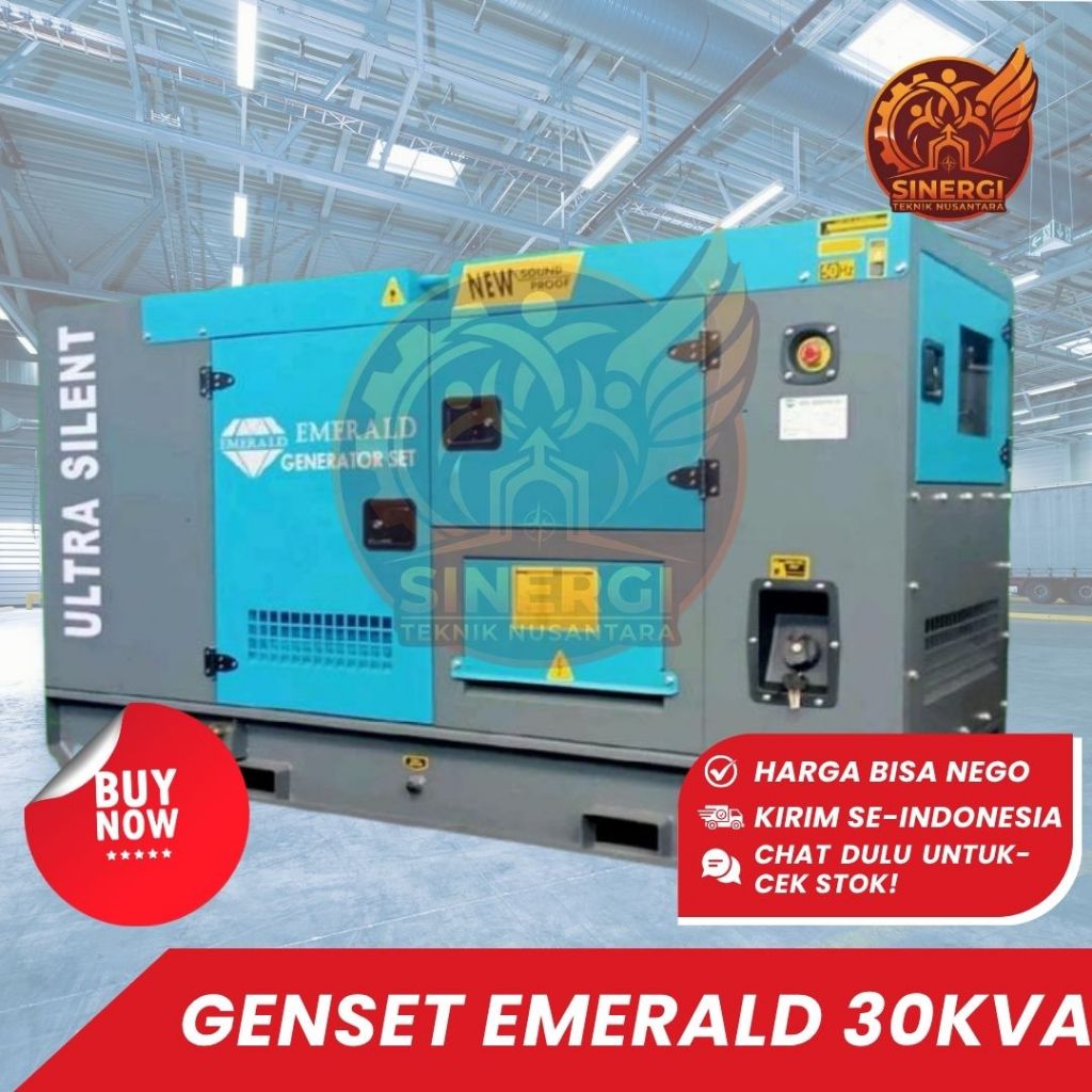 Jual Genset EMERALD Diesel 30 kVA | Silent Type | 3 Phase 380V | Handal ...