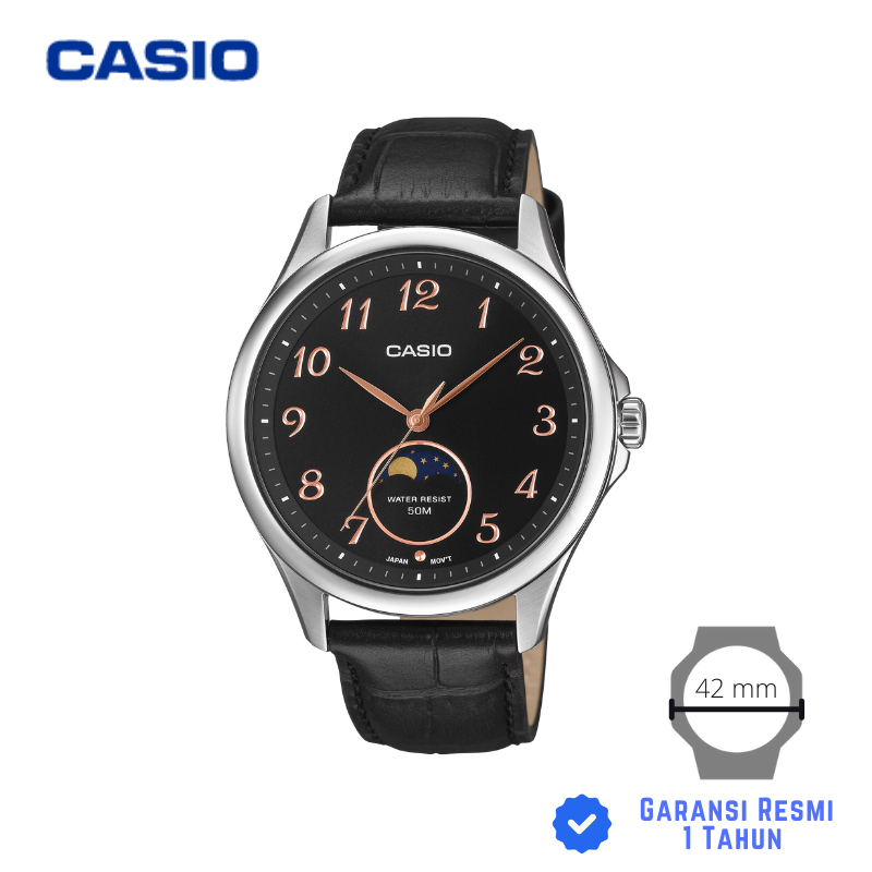 Jual JAM TANGAN PRIA CASIO MTP-M110L-1A HITAM - MTP M110L 1AVDF Moon ...
