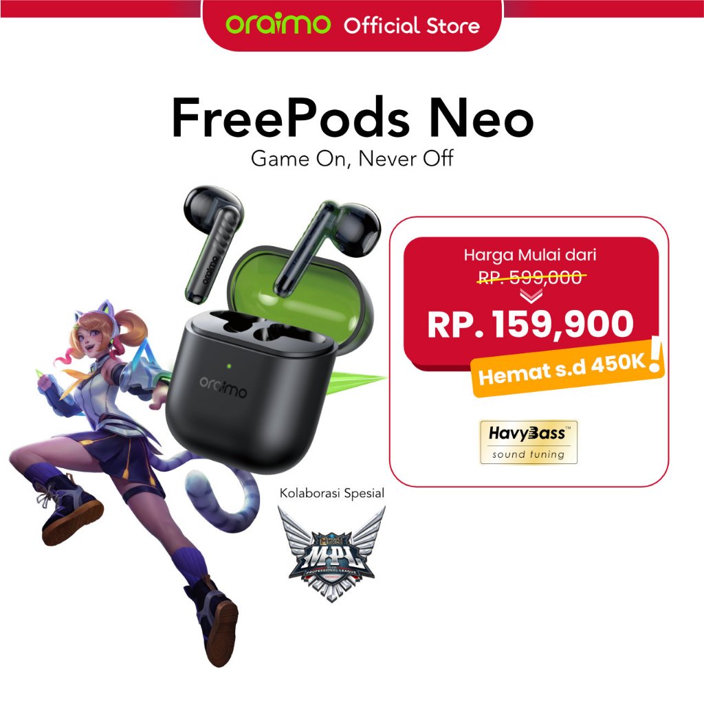 Jual oraimo x Mobile Legends TWS Freepods Neo OTW-330S Bluetooth V5.3 ...
