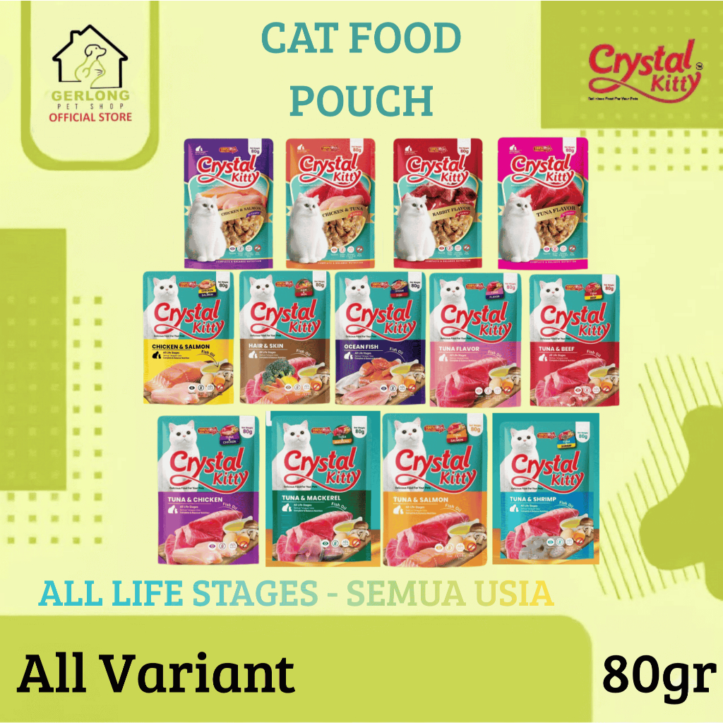 Jual Crystal Kitty Pouch 80g - Food Makanan Basah Untuk Kucing Kemasan ...