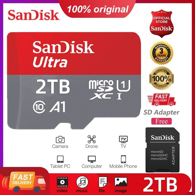 Jual memori card Ultra sd card MicroSD 2TB 1TB 512GB 256GB 128GB kartu ...