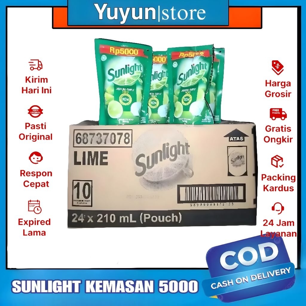 Jual Sunlight 210ml Kemasan 5000 1 Dus ( Isi 24pcs ) | Shopee Indonesia