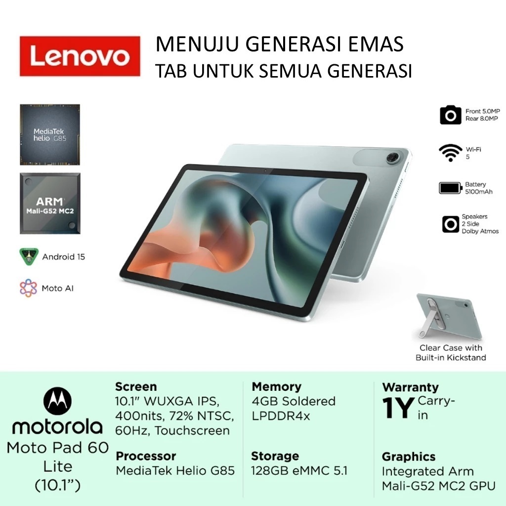 Jual Lenovo TAB MotoPad 60 Lite MediaTek Helio G85, Arm Mali-G52 MC2 ...