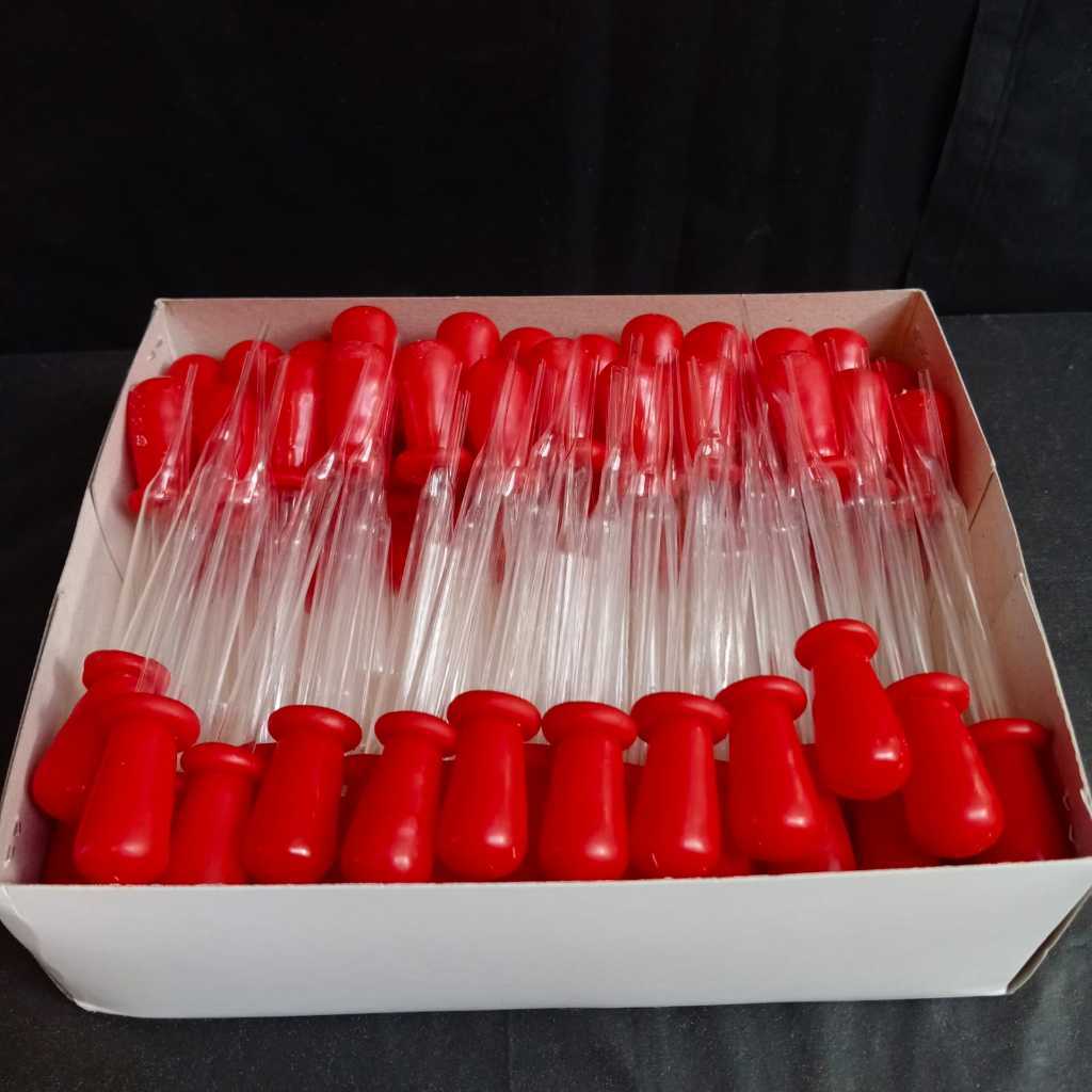 Jual Pipet tetes kaca dot merah 9cm isi 100pcs | Shopee Indonesia