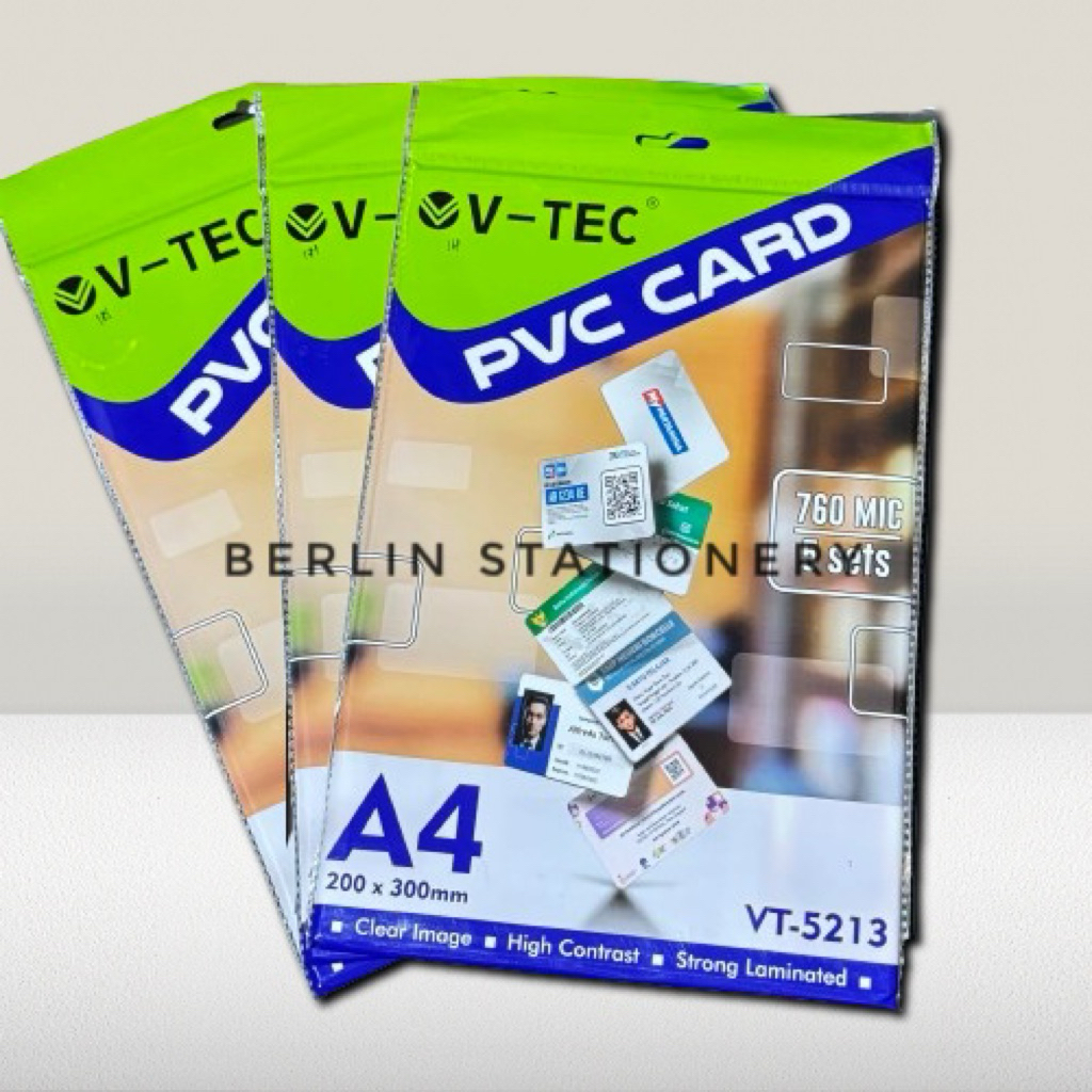 Jual kertas PVC ID CARD merk V-TEC 1pack (5sheet) | Shopee Indonesia