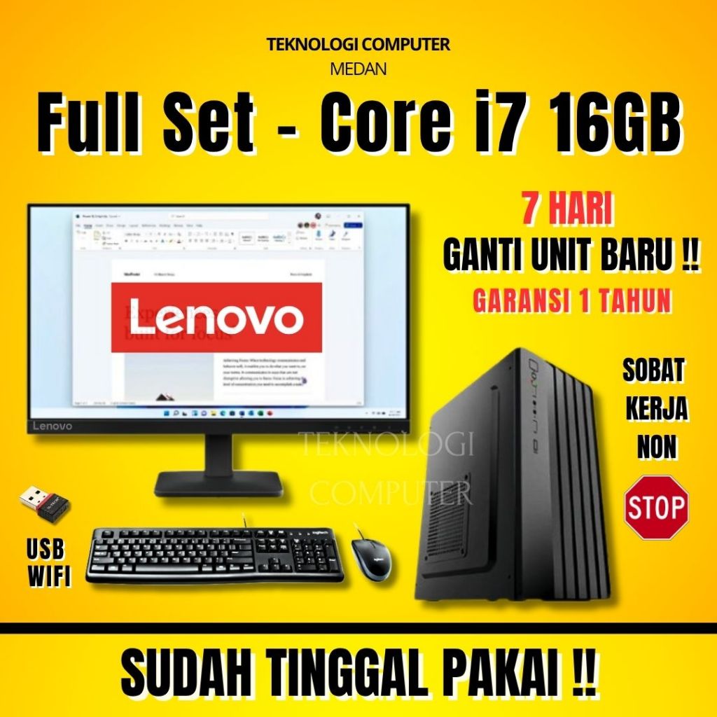 Jual Core i7 | Full Set | LENOVO | Komputer Kantor Admin Sekolah | CPU ...