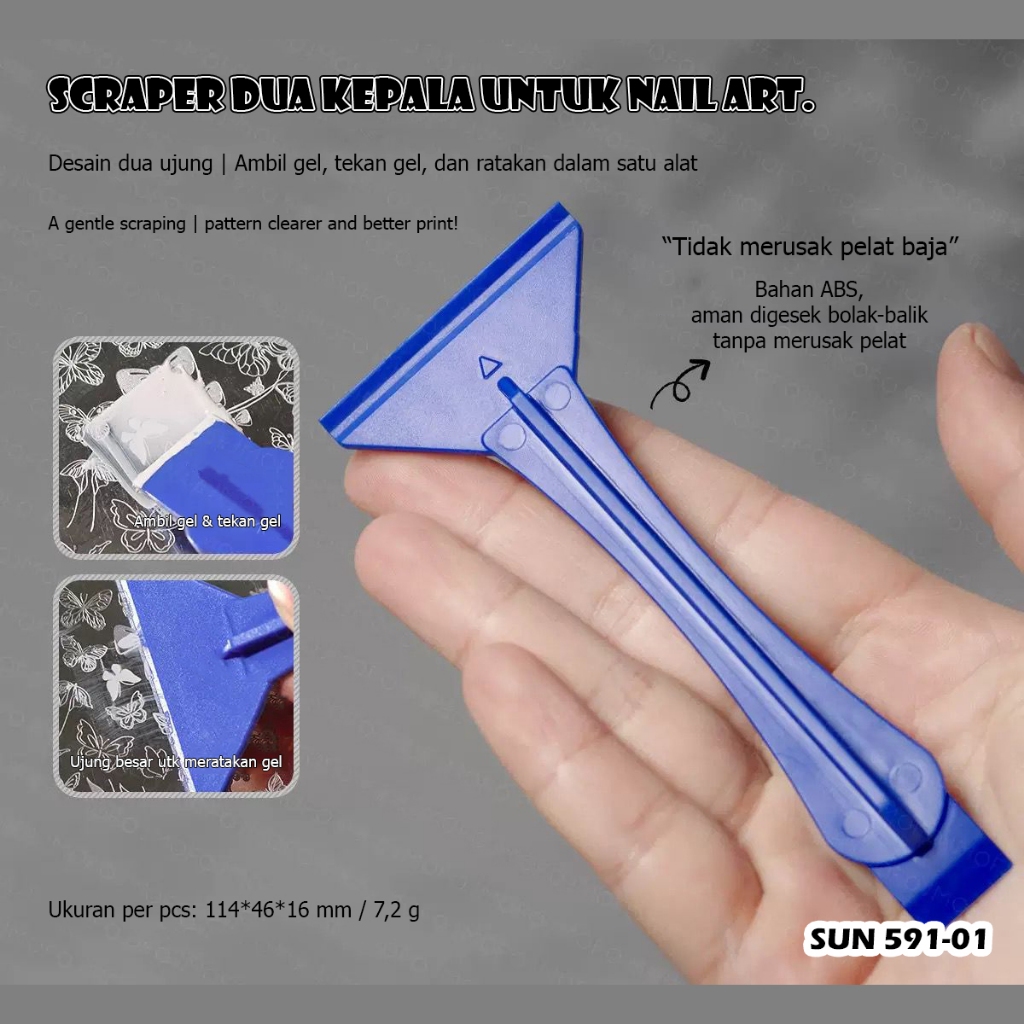 Jual Alat Naik Art Pelat Baja Scraper Dua Sisi Pengambil Gel, Penggores ...