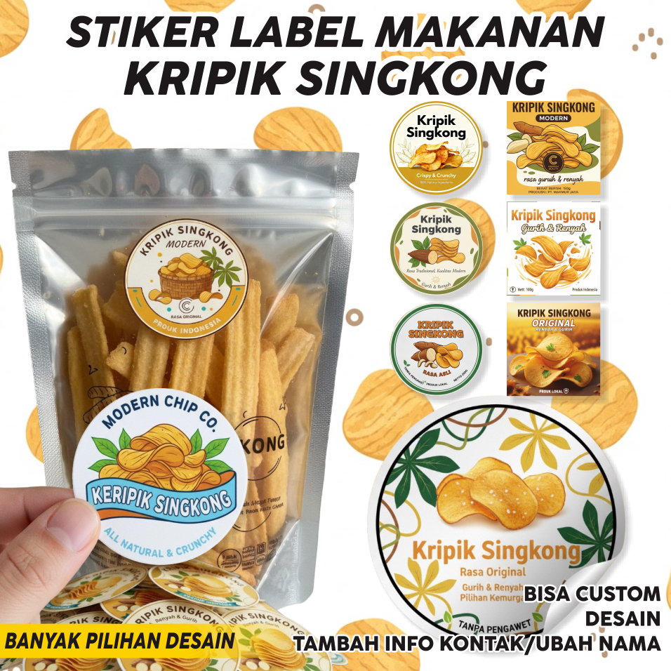Jual STIKER LABEL KRIPIK SINGKONG-STIKER LABEL KEMASAN MAKANAN - STIKER ...