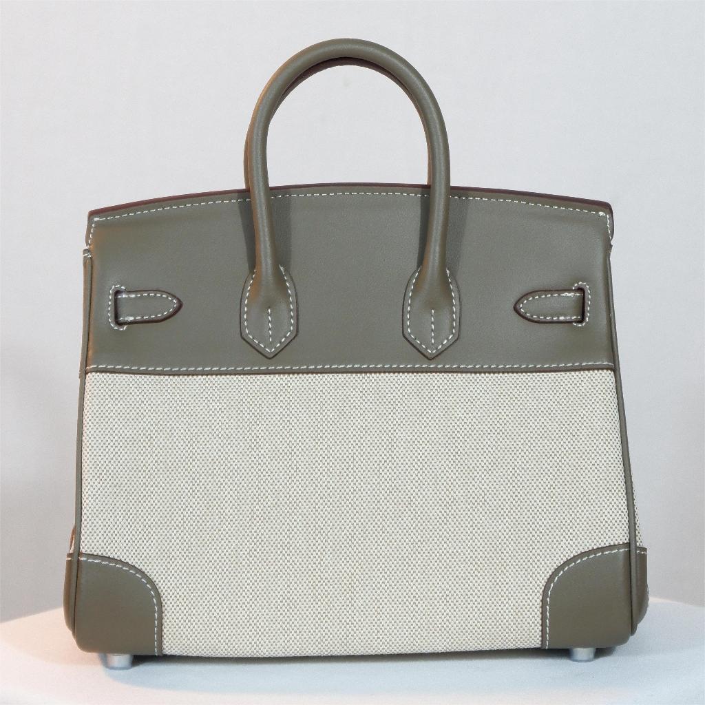 Jual Burkine B25 Canvas and Swift Leather No Brand Luxury Leather Bag ...