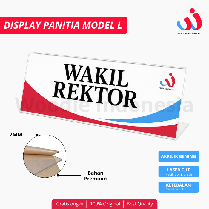 Jual Display Akrilik Nama Panitia / Akrilik Papan Nama Meja Panitia dan ...