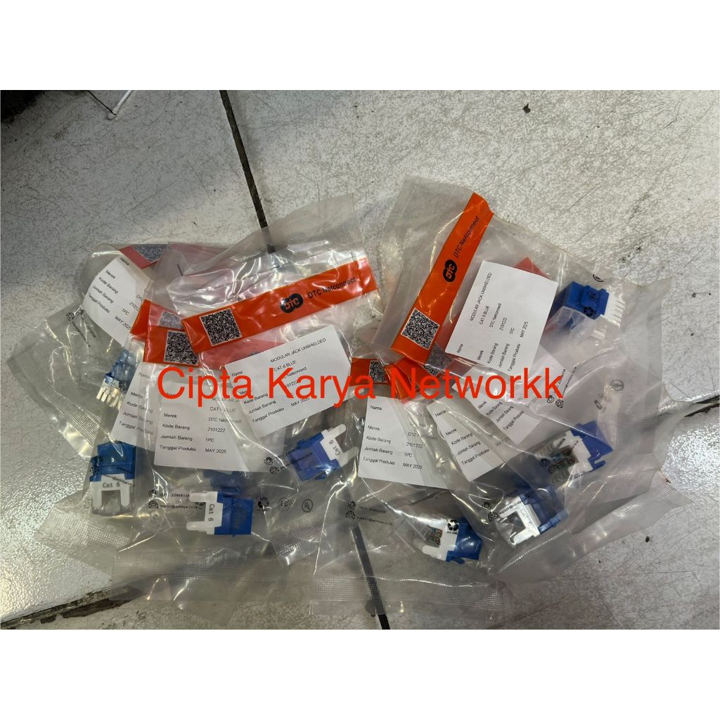 Jual Modular Jack Data DTC Cat6 Biru RJ45 / Modul Jack Data Cat6 Biru ...