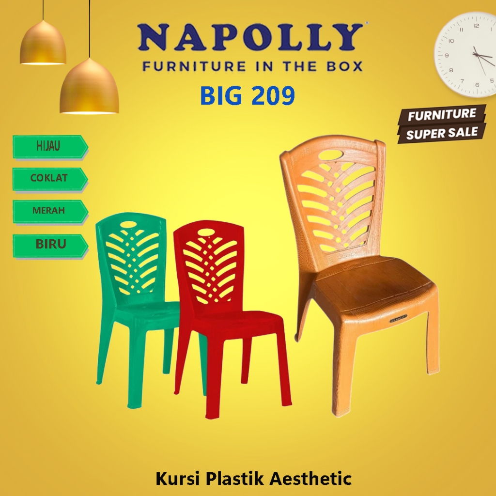 Jual [READY STOCK] NAPOLLY BIG 209 KURSI SANTAI PLASTIK MINIMALIS ...