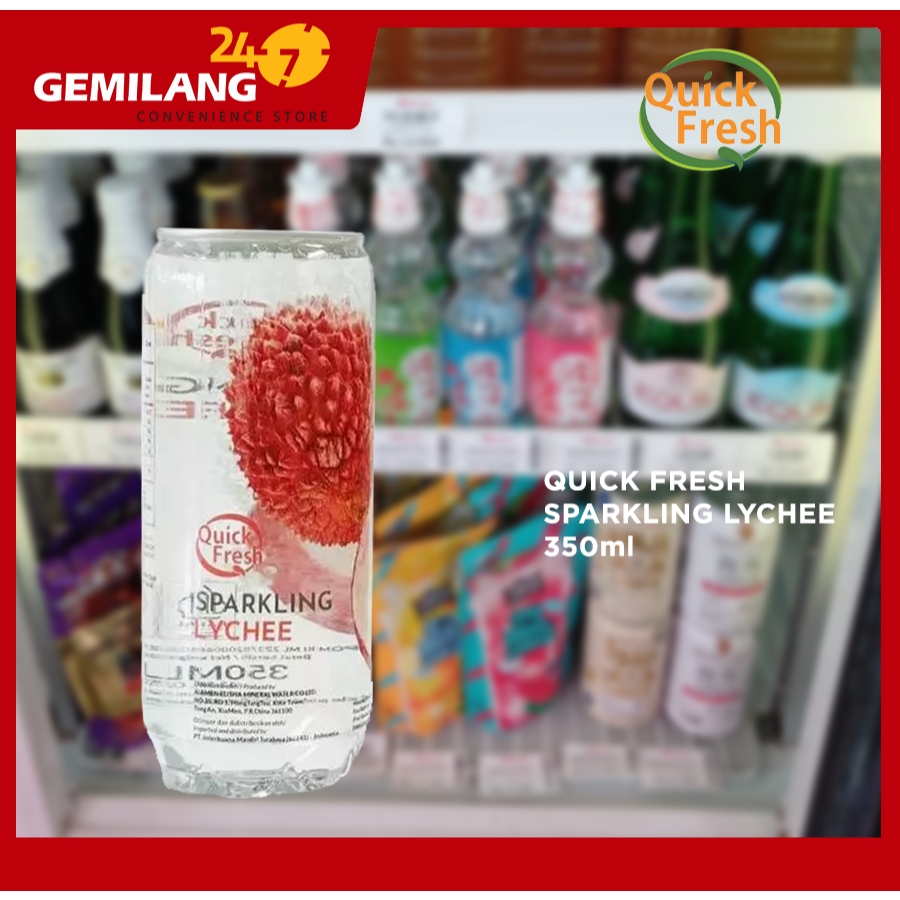 Jual QUICK FRESH SPARKLING LYCHEE, PEACH, MELON 350ml | Shopee Indonesia