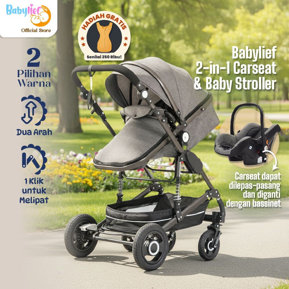 Jual [COD] Babylief Stroller Carseat Bayi – Lipat Mudah, Bisa Tidur ...