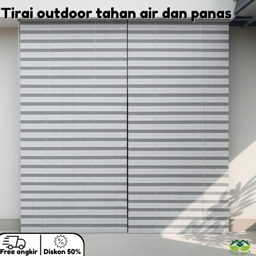 Jual Tirai Gulung Kayu PVC Stylish Dan Elegan Peredam Panas & Tampias ...