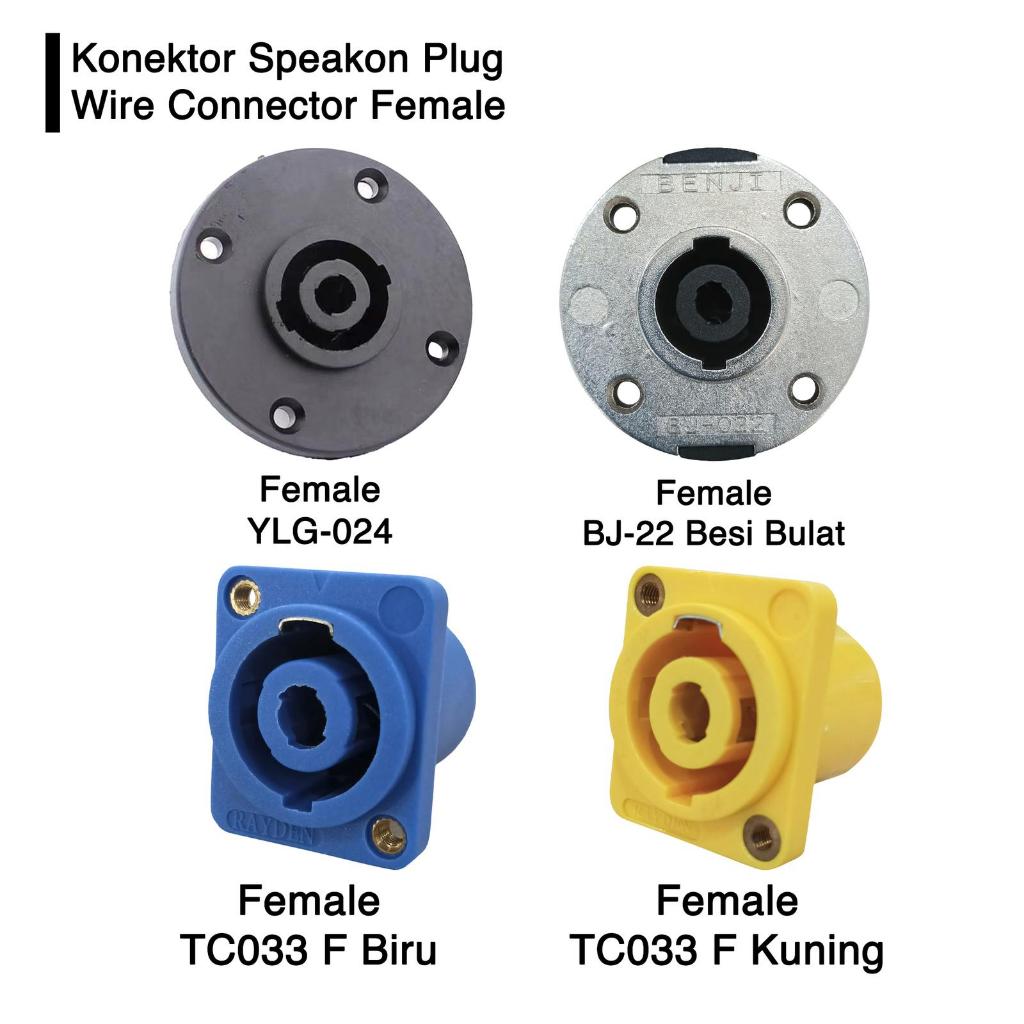 Jual Socket Soket Speakon Spikon Spicon Bulat Female Konektor Audio 4 ...