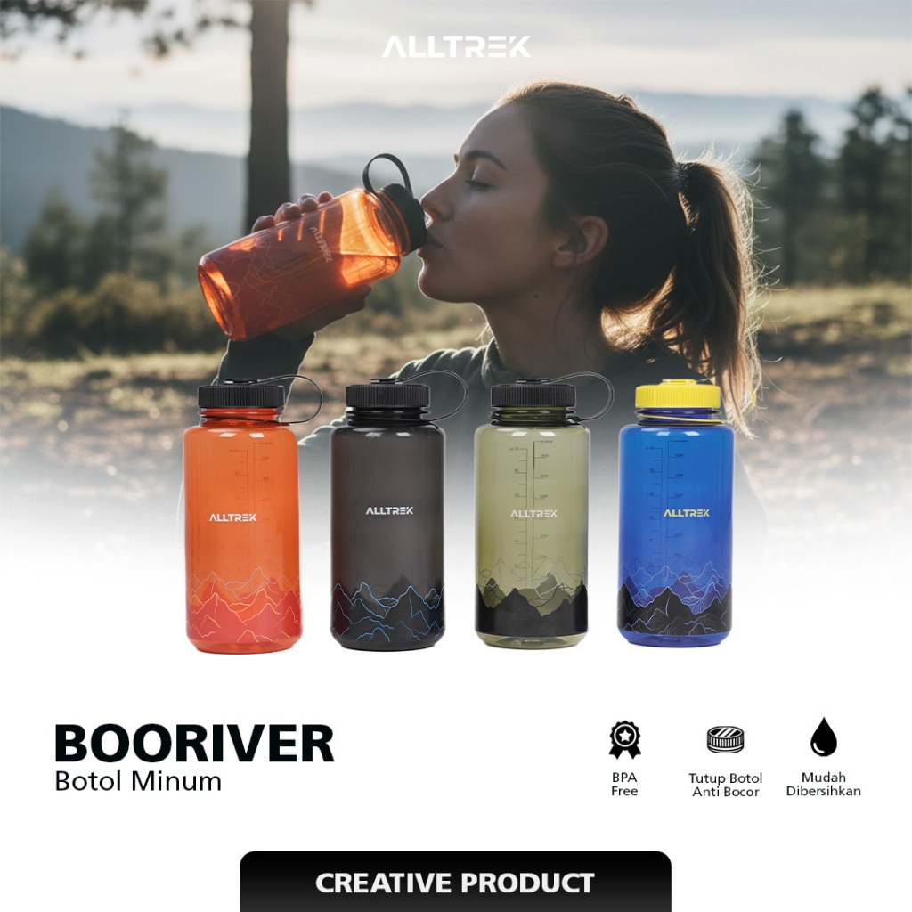 Jual ALLTREK Botol Air Minum 1000ml BOORIVER BPA Free Water Bottle Food ...