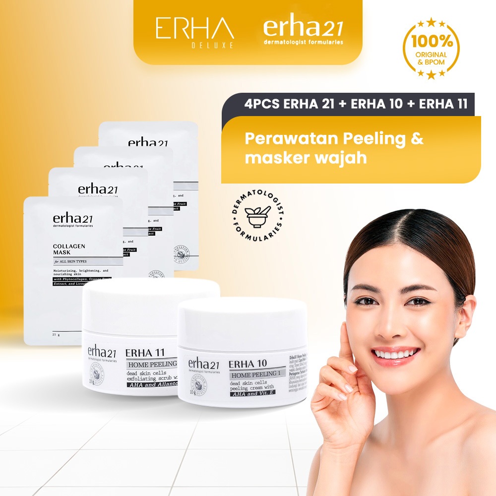 Jual ERHA Krim Peeling Wajah ERHA 10 + ERHA 11 + Masker Wajah Kolagen 4 ...